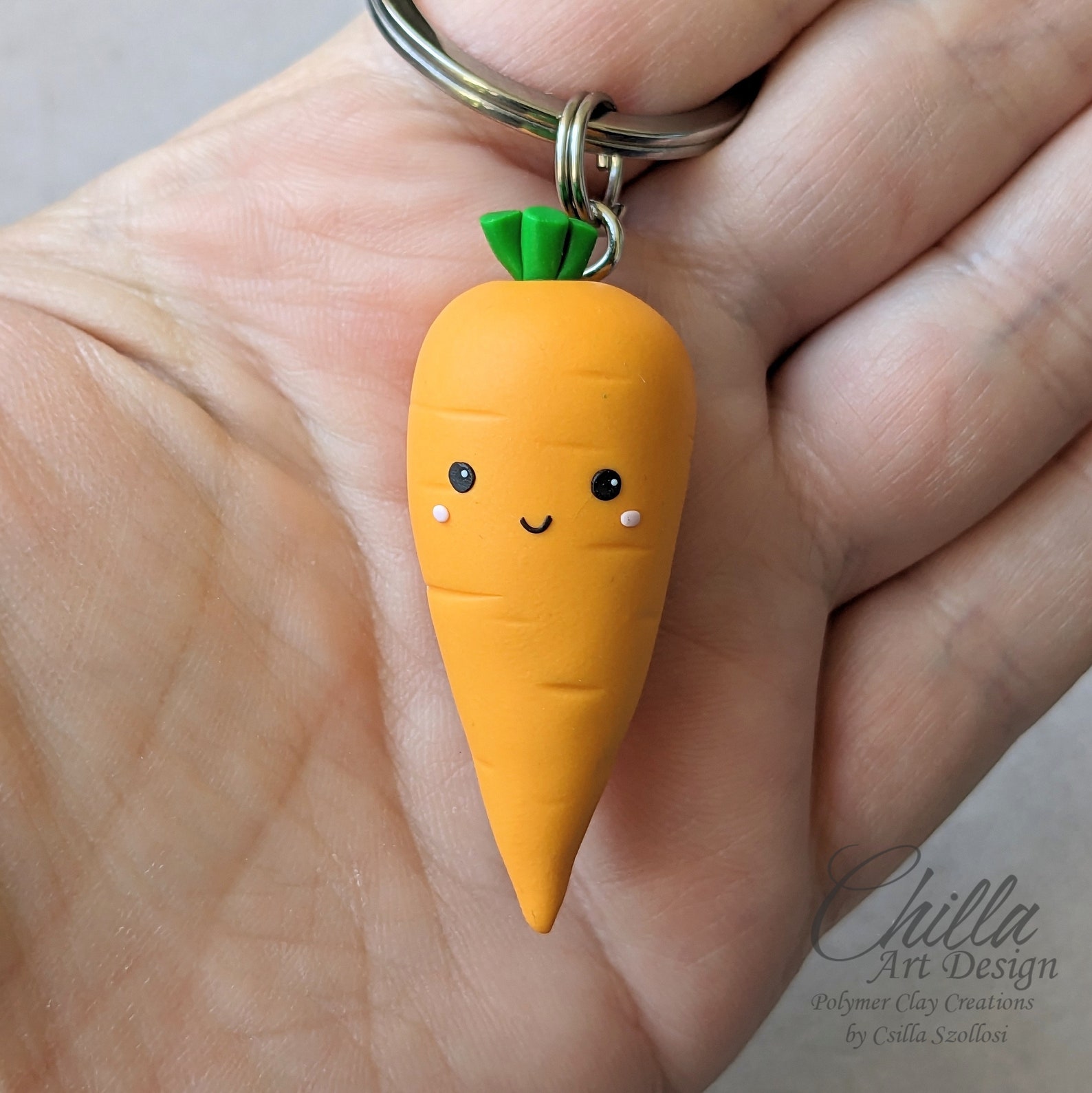 Carrot Polymer Clay Keyring, Cute, Father's Day, Best Friends Funny ...