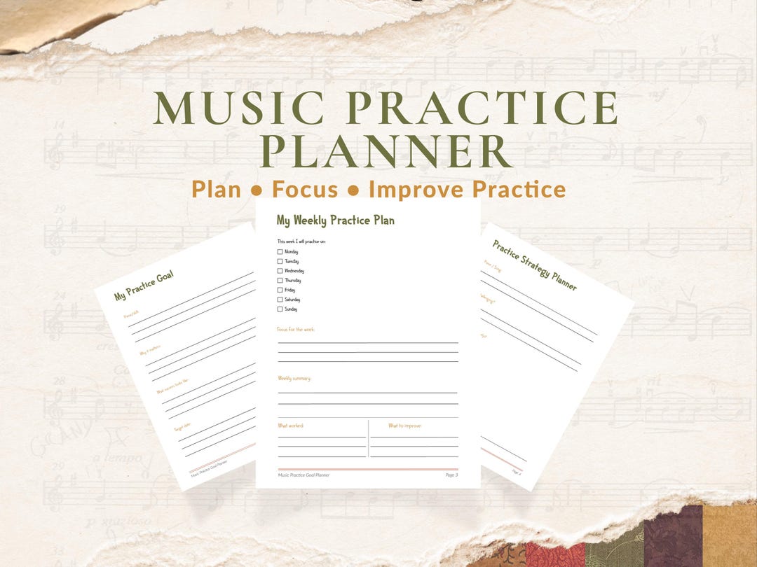 Music Practice Planner for Kids | Printable Practice Plan & Goal ...