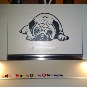Dog Decal Pug Snooze, Vinyl Sticker Decal - Good for Walls, Cars, Ipads ...