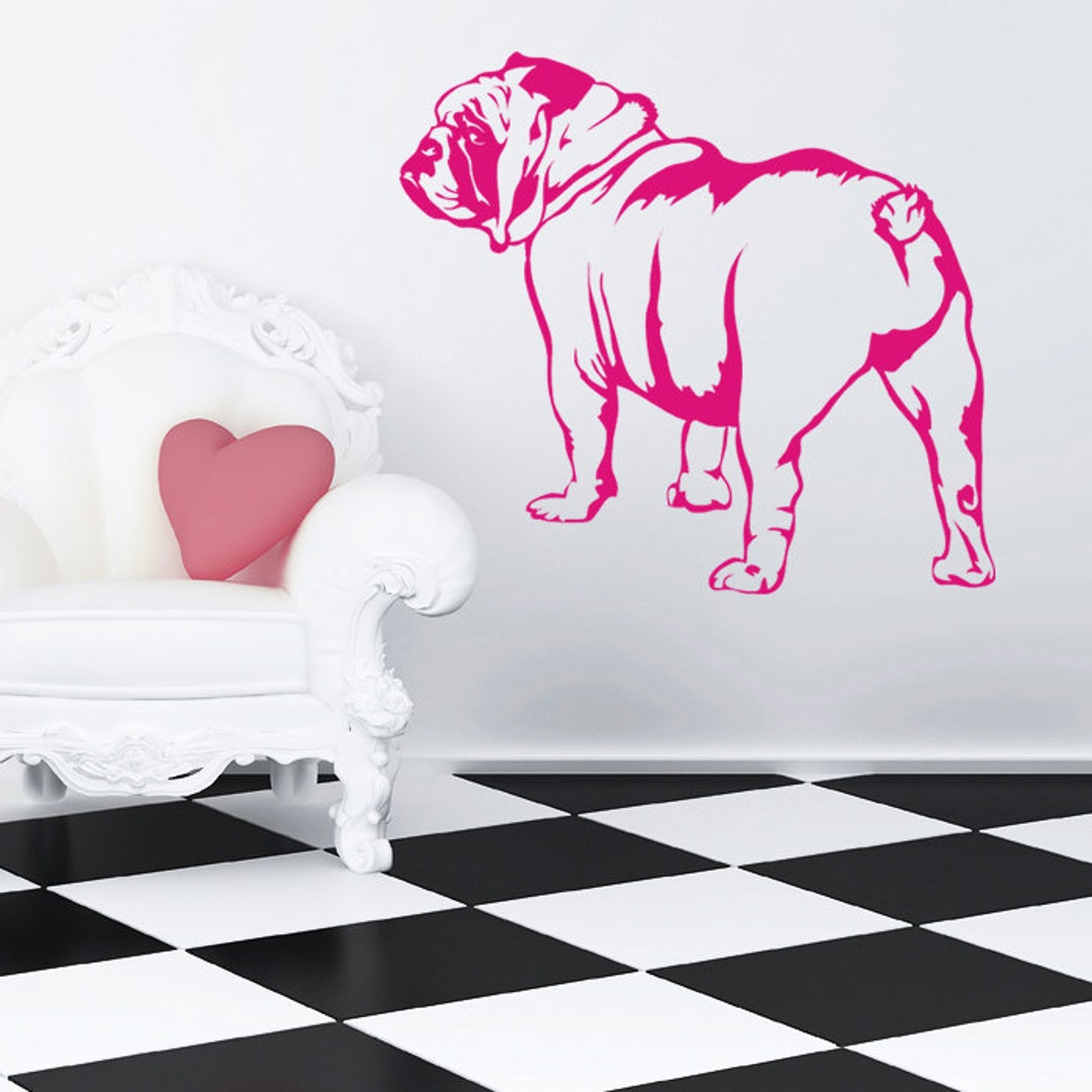 Dog Decal English Bulldog, Vinyl Sticker Decal - Good for Walls, Cars ...