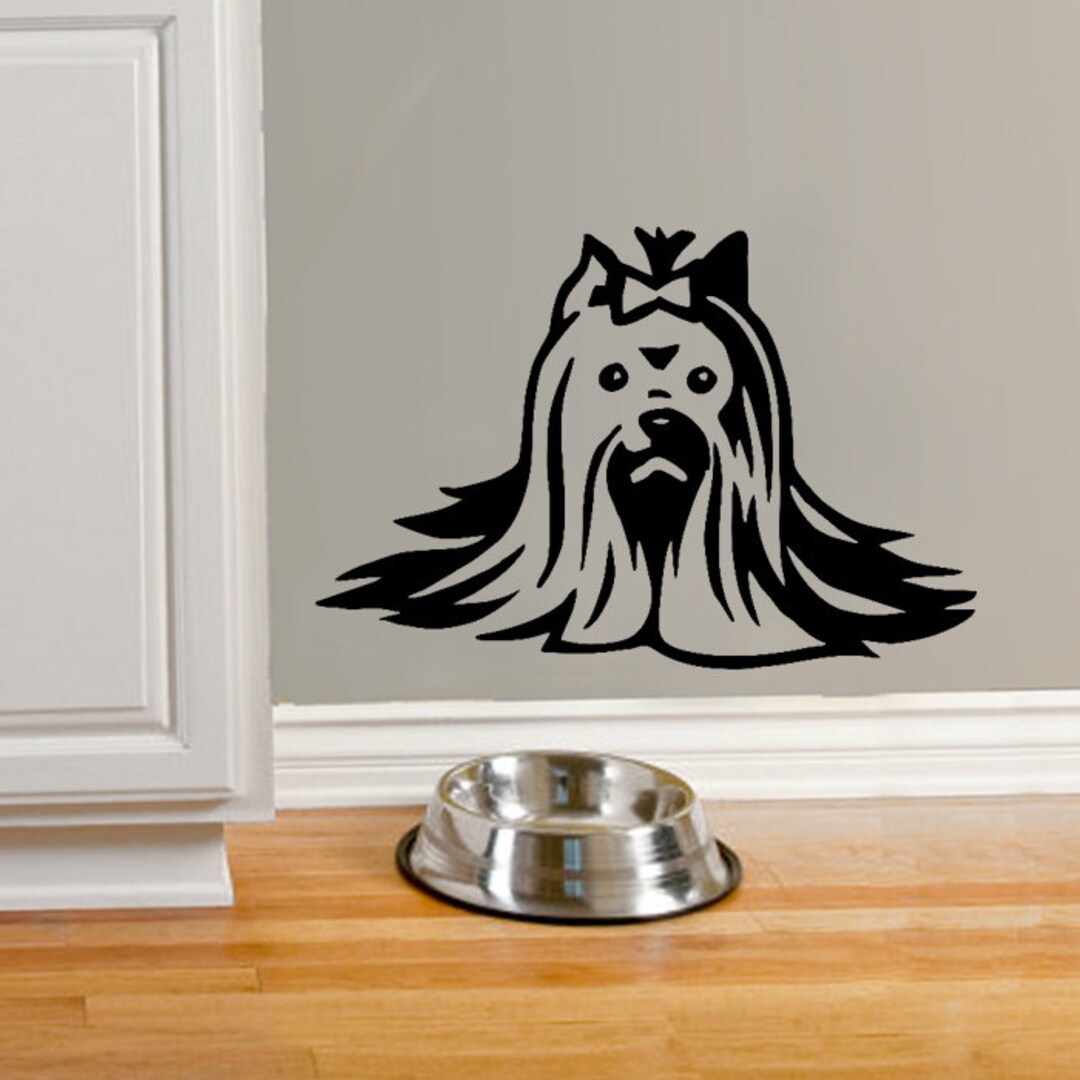 Yorkie Vinyl Decal: Yorkshire Terrier Dog Sticker for Walls, Cars ...