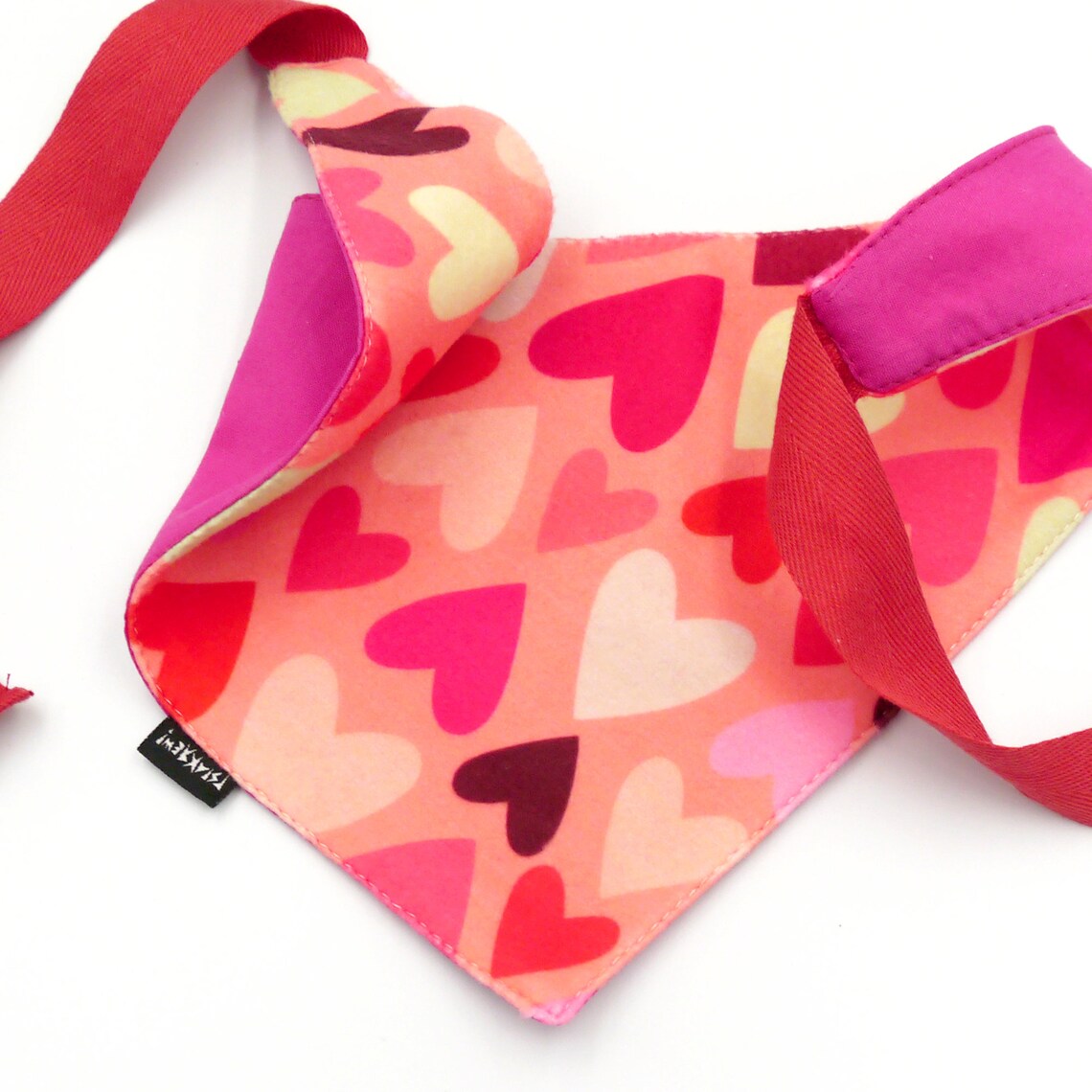 Dog Bandana Sweet Heart handkerchief style to tie around your | Etsy