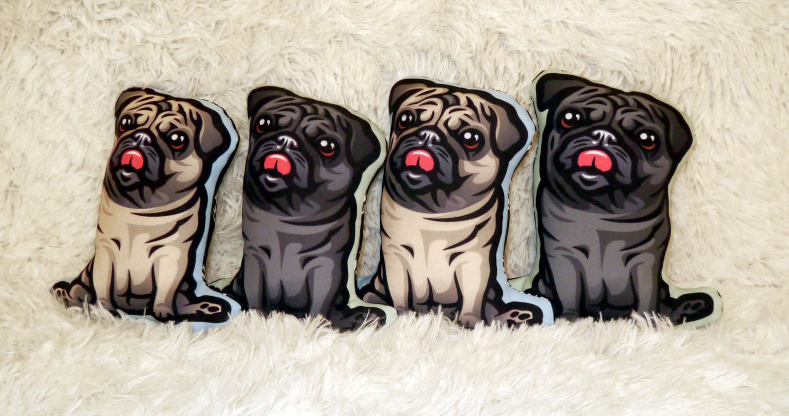 Black Pug Pillow Stuffed Dog Toy Cuddly Mascot Pug Idea Gift - Etsy