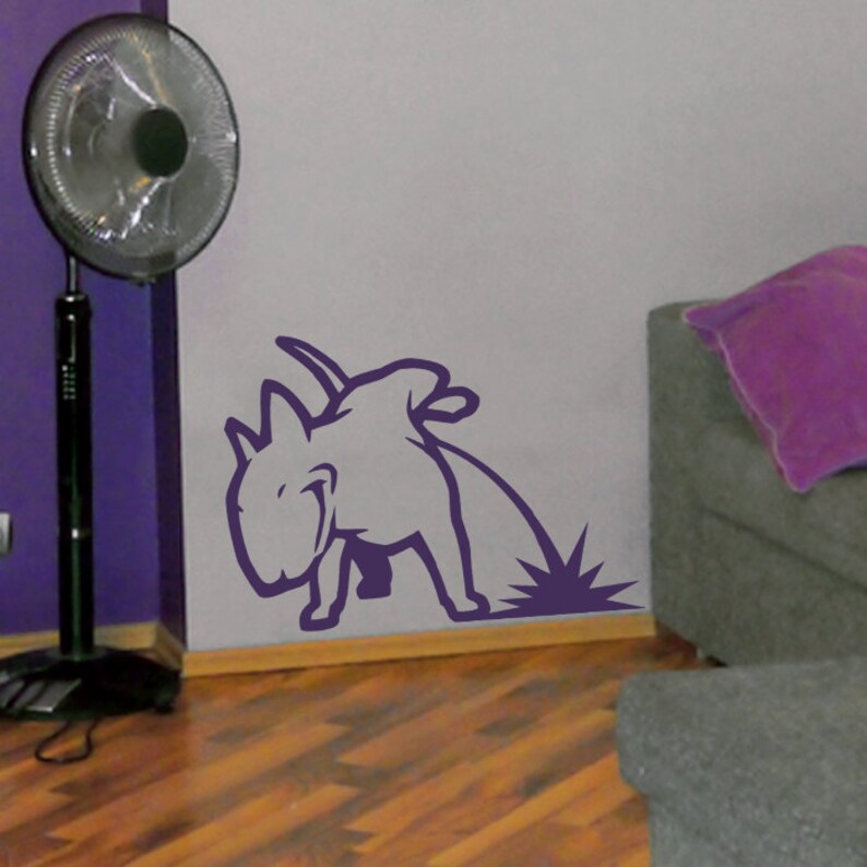 Dog Decal Pissing Bull Terrier, Vinyl Sticker Decal - Good for Walls ...