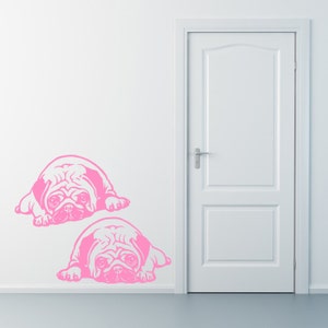 Dog Decal Pug Snooze, Vinyl Sticker Decal - Good for Walls, Cars, Ipads ...