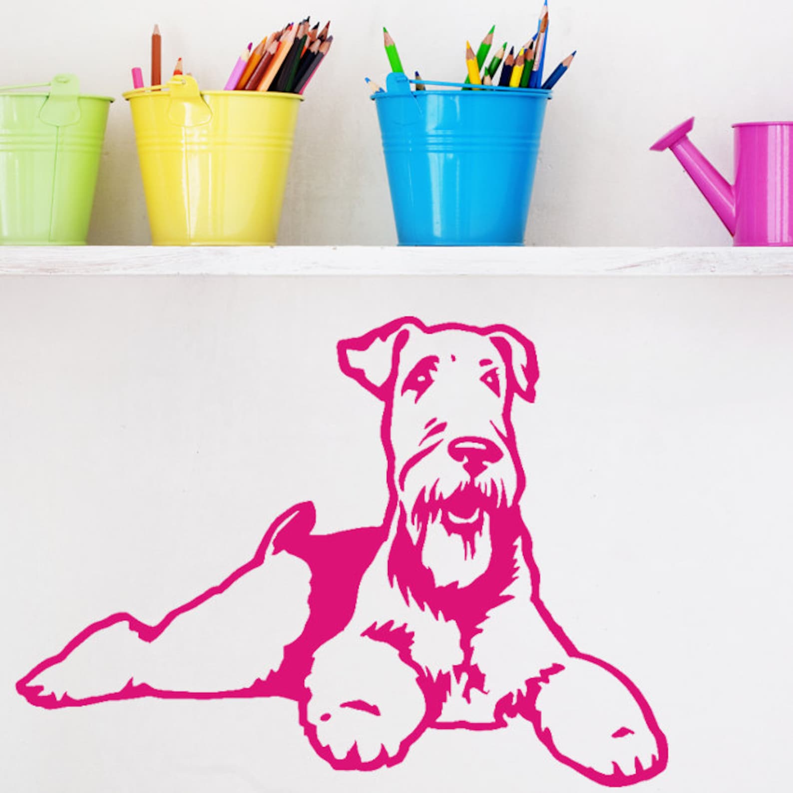 Dog Decal Airedale Terrier Recumbent Vinyl Sticker Decal - Etsy