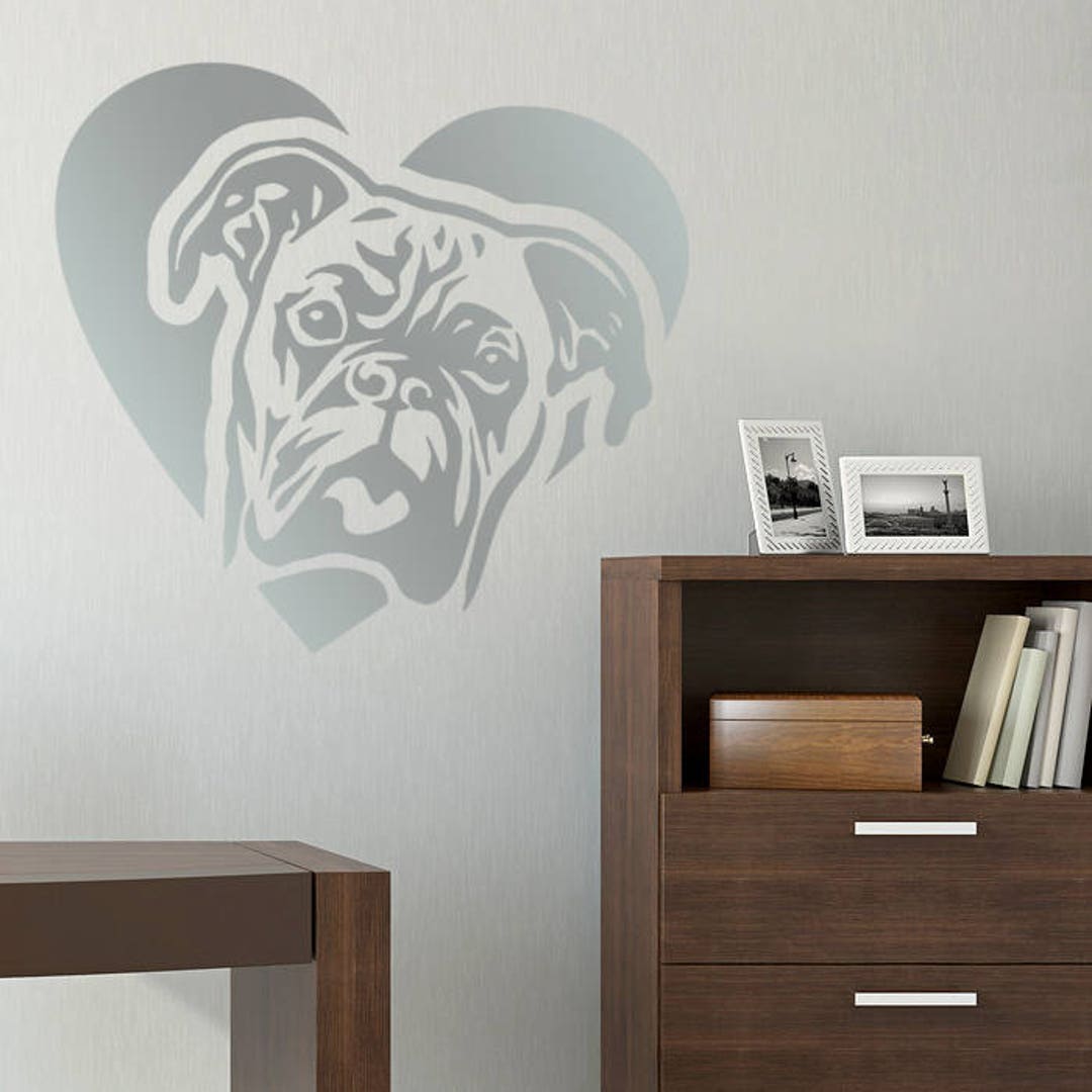 Boxer Dog Heart Vinyl Decal: Car, Wall, and iPad Sticker - Etsy