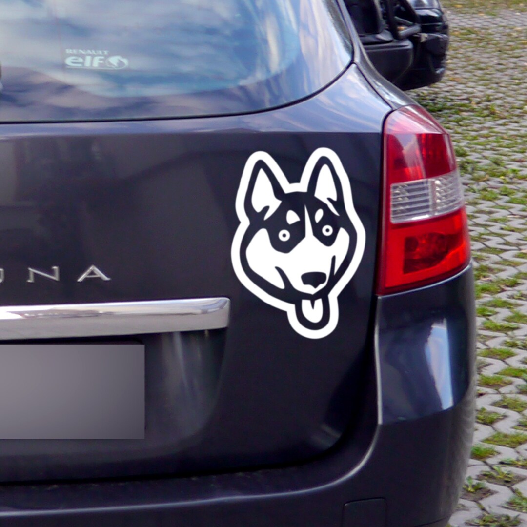 Husky Dog Car Sticker for Dark Car Bodies, Husky Psiakrew Dog Decal - Etsy