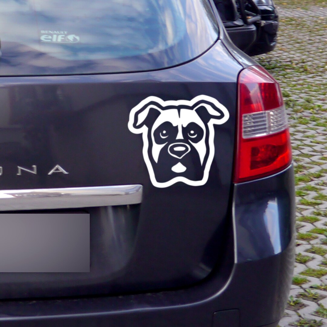 Boxer Dog Car Sticker for Dark Car Bodies, Boxer Psiakrew Dog Decal - Etsy