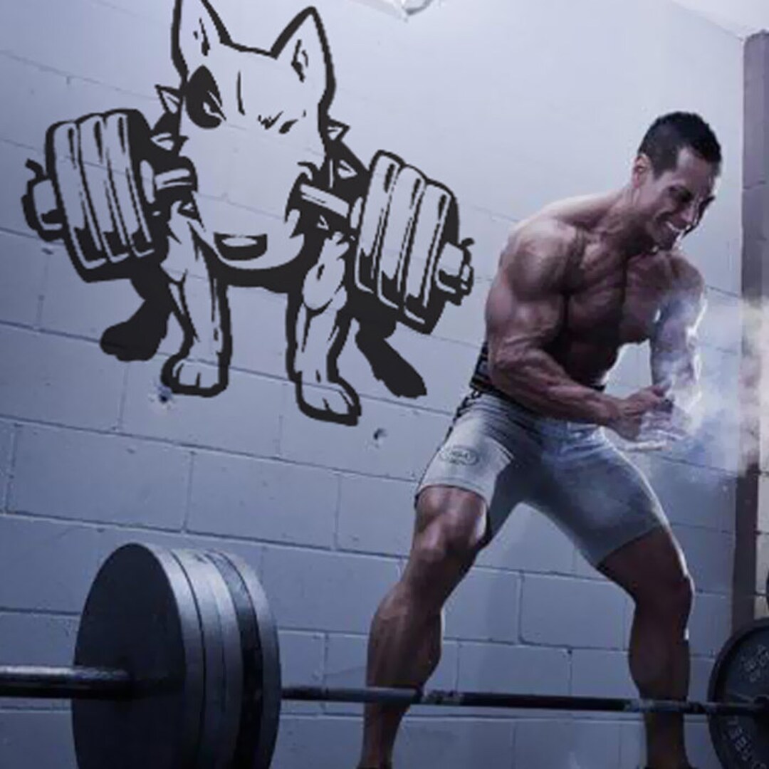 Dog Decal Bull Terrier Fitness, Vinyl Sticker Decal - Good for Walls ...