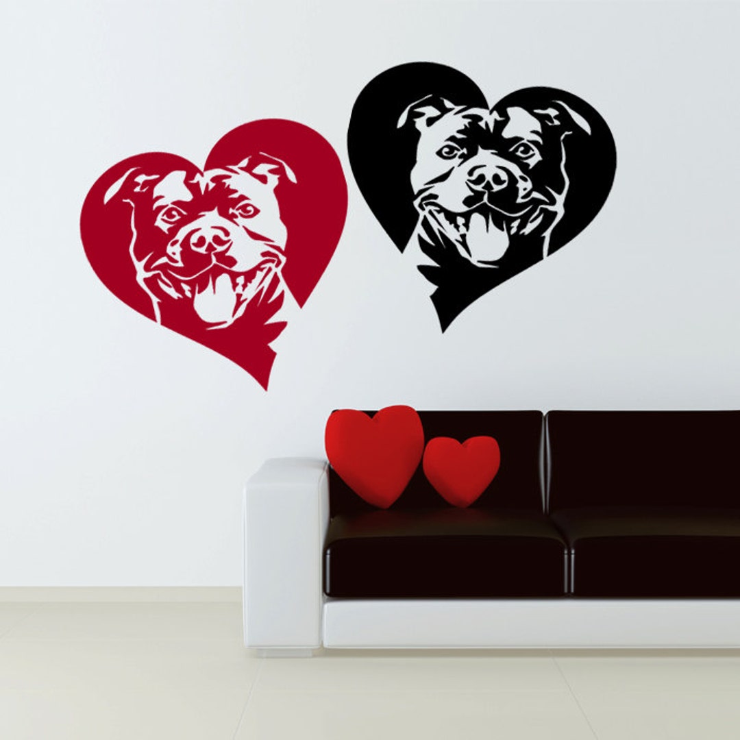 Staffordshire Bull Terrier Vinyl Decal: Staffy Dog Heart Sticker - Etsy