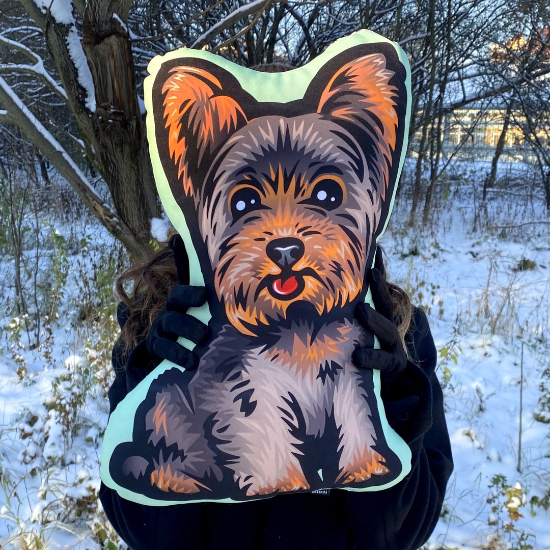 Yorkie Dog Pillow: Decorative Yorkshire Terrier Cushion - Etsy
