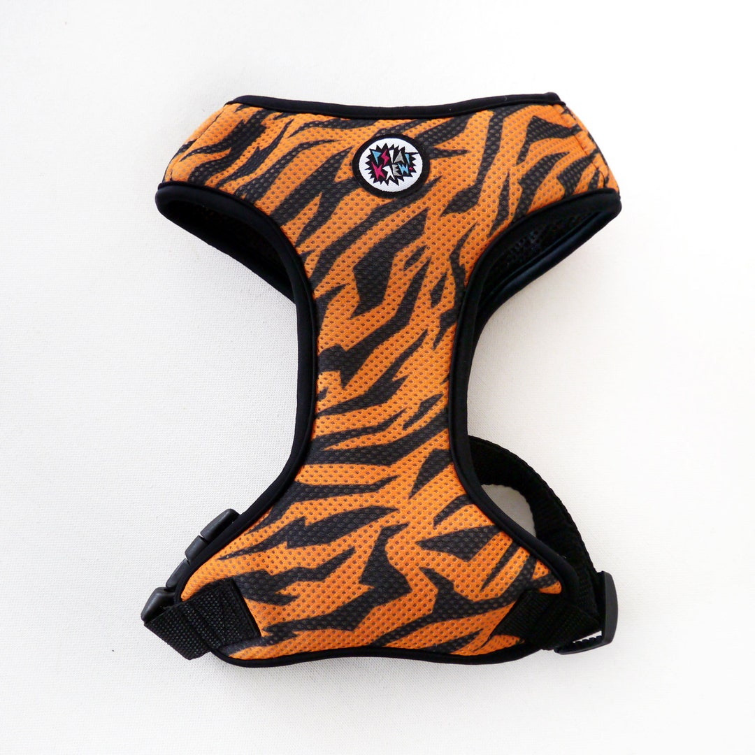Tiger Print Dog Harness: Breathable Mesh, Soft Polyester - Etsy