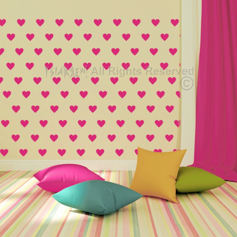 Heart Sticker Wall Decal Hearts Wall Sticker Wall Decoration - Etsy