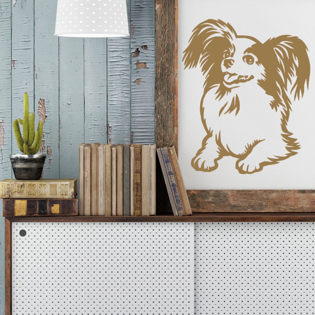 Dog Decal Papillon Ear, Continental Toy Spaniel Vinyl Sticker Decal ...