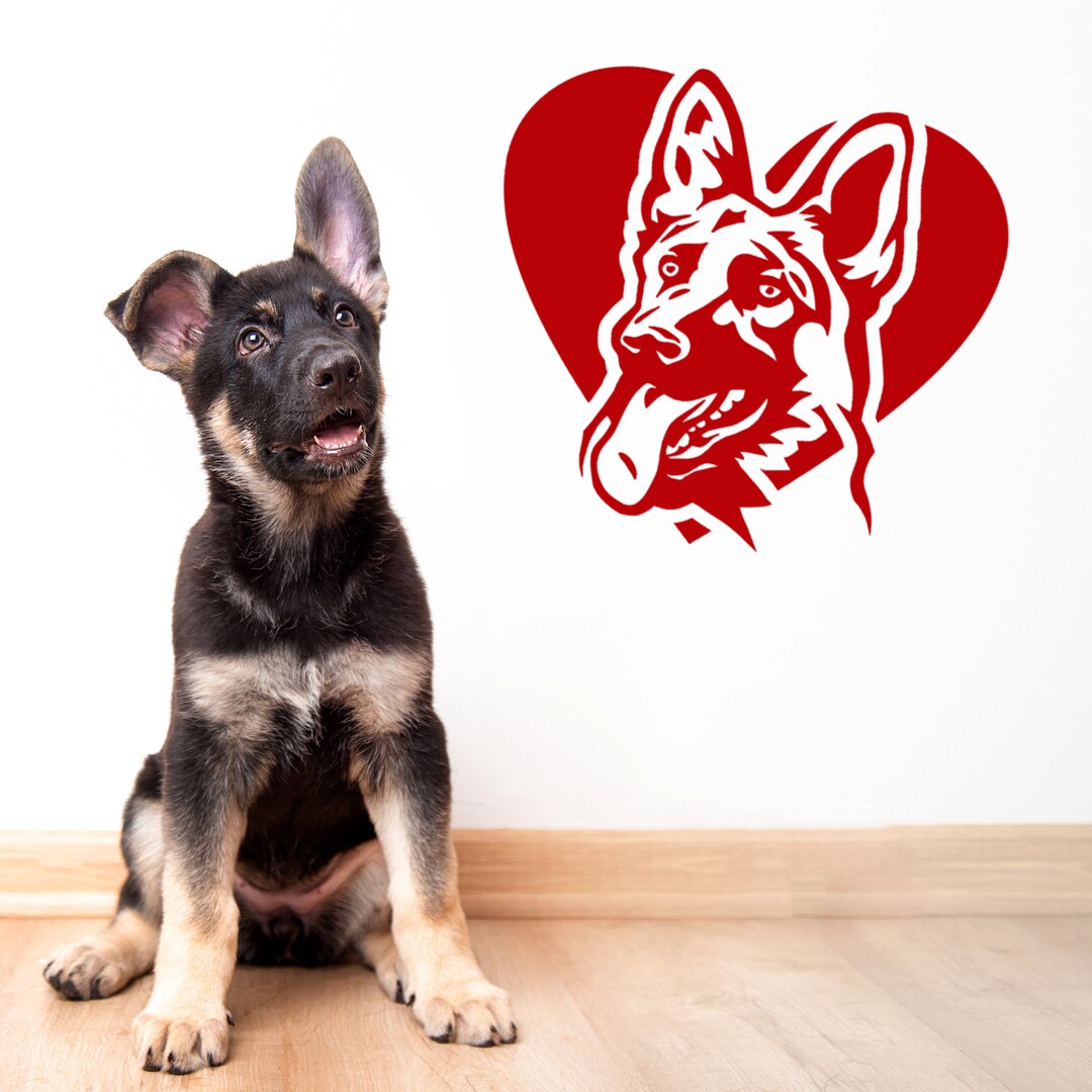 German Shepherd Love Dog Wall Decal Psiakrew Lover Gift Idea Baby Room ...