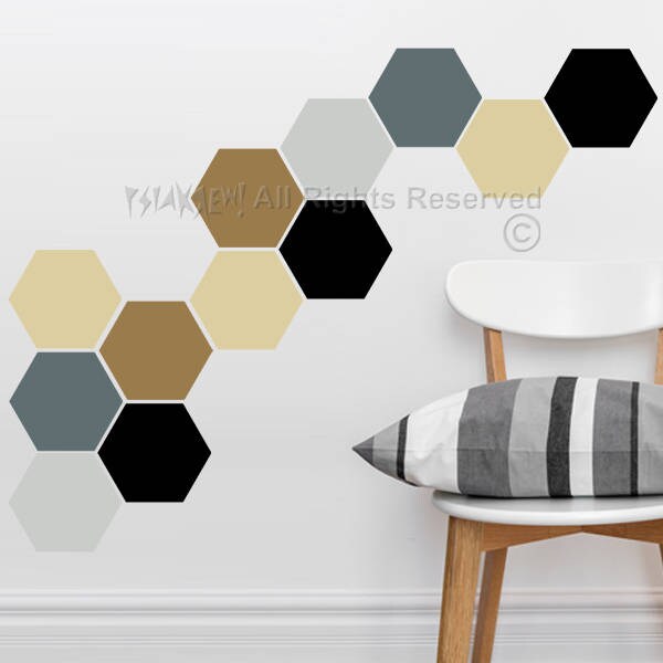 Hexagon Wall Decal - Etsy