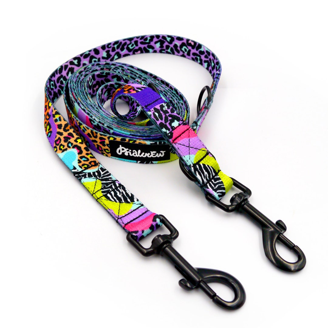 Dog Leash Crazy Leopard, Long Leash, Two Ended, Width 2 Cm, 0.78" Wide ...