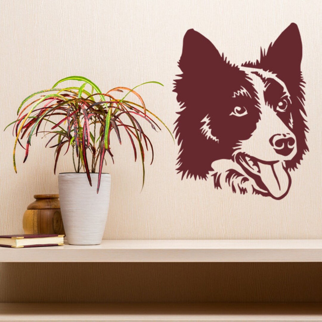 Dog Decal Border Collie Dog, Vinyl Sticker Decal - Good for Walls, Cars ...