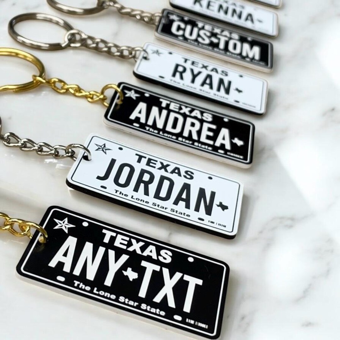 Texas License Plate Keychain, Custom Keychains, License Plate Keychain ...