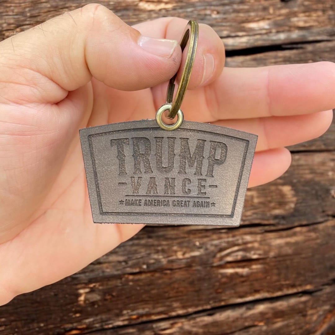 Trump Vance Keychain Engraved MAGA Keychain Trump 2024 Leather Gift New ...