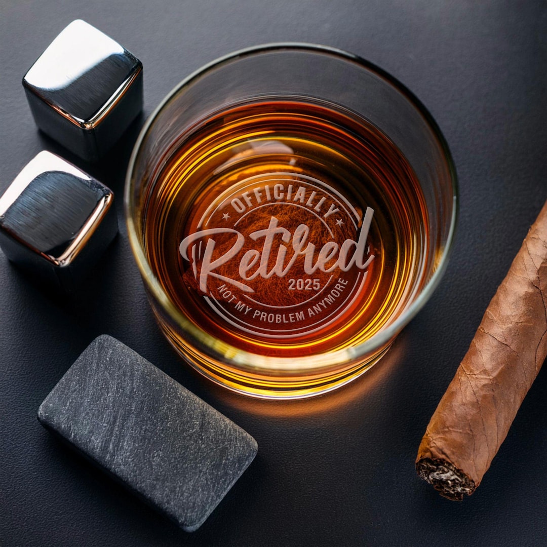 Retirement Whiskey Glass | Retirement Gift | Boss Gift | Whiskey ...