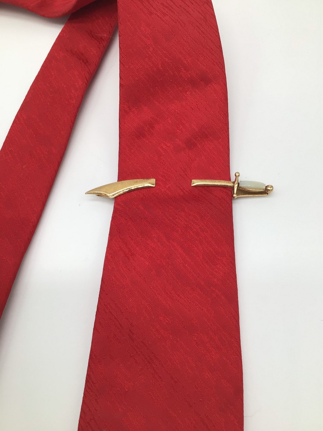 SWANK Scimitar Gold Tone Sword Tie Clip, Wide Tie, Vintage, Cocktail ...