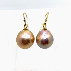 Edison Pearl Earrings | Bronze Edison Drop Pearl Earrings | Metallic ...