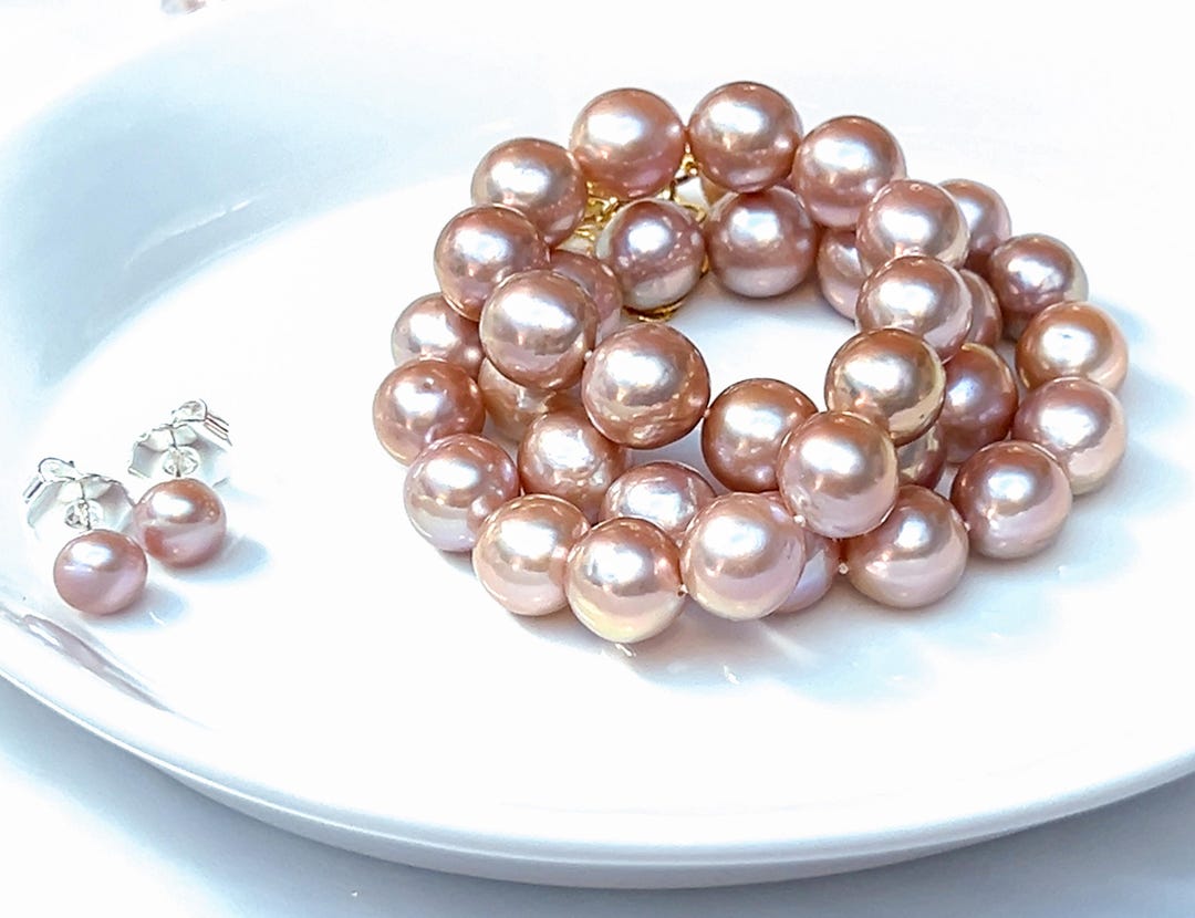 Edison Pearl Necklace—pink Gold Edison Pearl Necklace—rose Gold Edison ...
