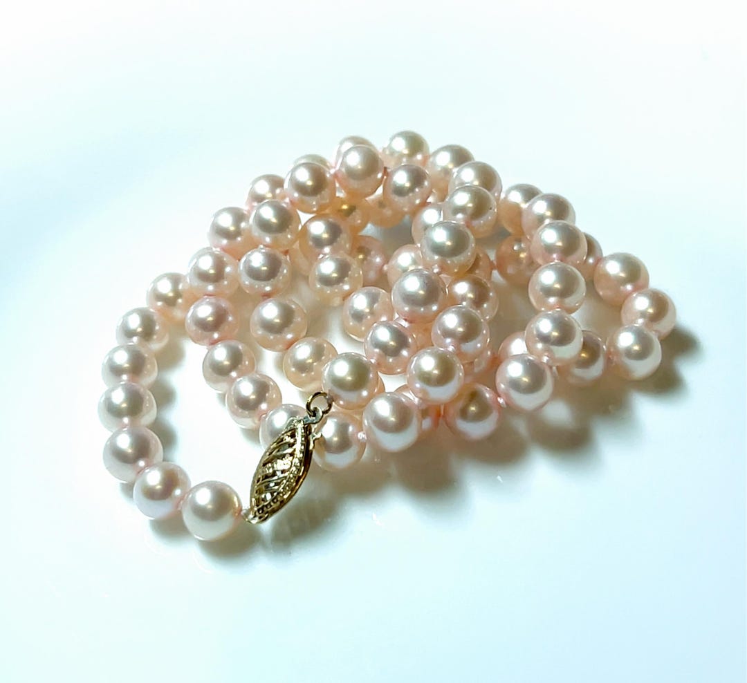Pink Pearl Necklace Pink Pearls pink Freshwater Pearls 18 Inches Long A ...