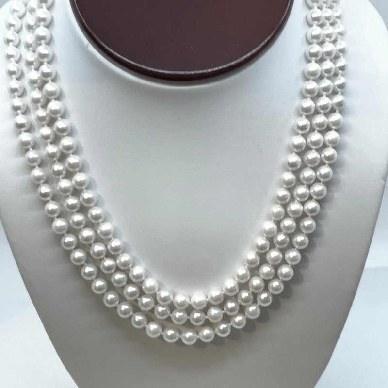 Three Pearl Necklace - Etsy