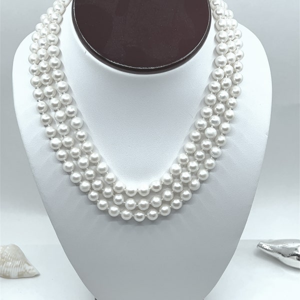 Triple Strand Pearl - Etsy