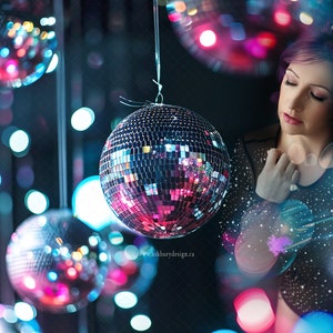 Disco Mirror Ball Overlay and Digital Backdrops - 12 Files Included - Etsy