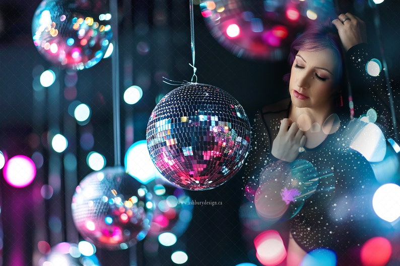 Disco Mirror Ball Overlay and Digital Backdrops - 12 Files Included - Etsy