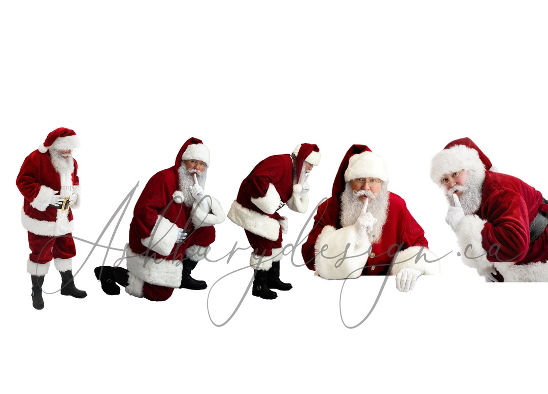 Overlay Bundle Santa - 5 PNG Files - Etsy