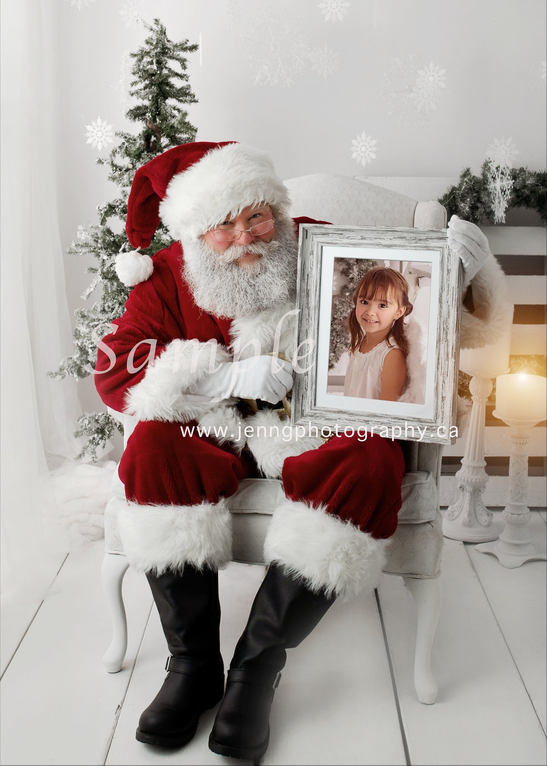 Your Image in a Santa Frame No Photoshop Needed - Etsy