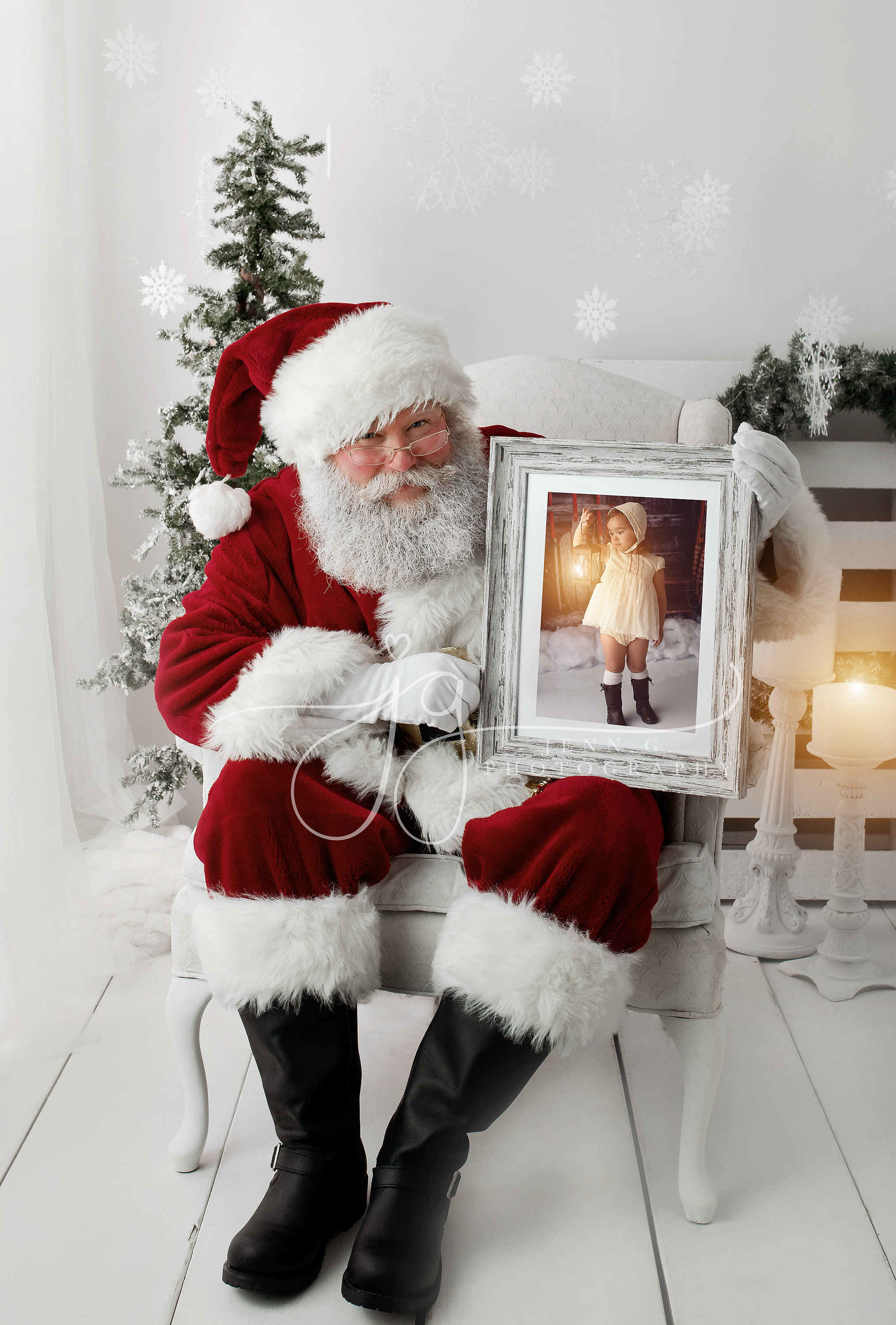 Santa Photoshop Template and PNG Holding Portrait Frame | Etsy