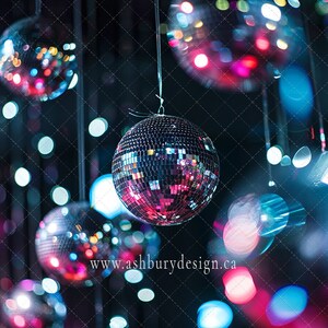 Disco Mirror Ball Overlay and Digital Backdrops - 12 Files Included - Etsy