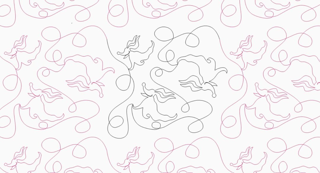 Zero Ghost Dog Longarm Quilting Digital and PDF Pantograph Used in E2E ...