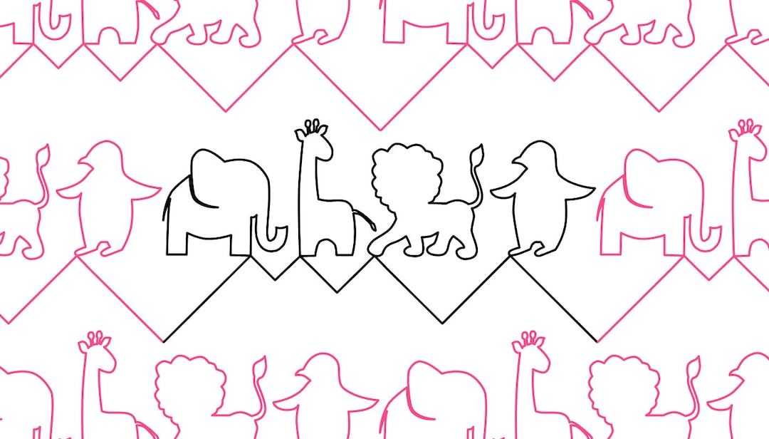 Animal Zig Zag Longarm Quilting Digital Pantograph Used in E2E (edge to ...
