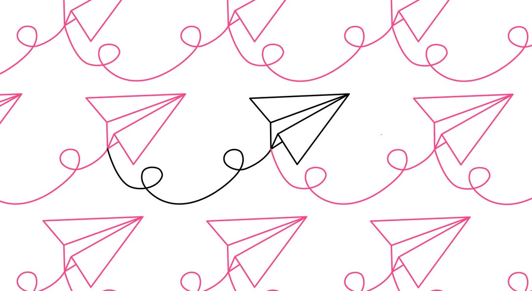 Paper Plane Longarm Quilting Digital Pantograph Used in E2E (edge to ...