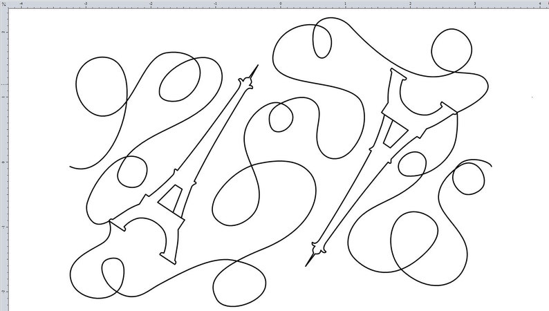 Eiffel Tower Longarm Quilting Digital Pantograph Used in E2E (edge to Edge) Quilting - Etsy