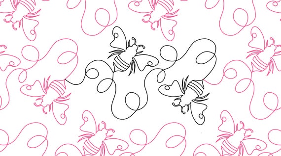 Bumble Bee Longarm Quilting Digital Pantograph Used in E2E - Etsy