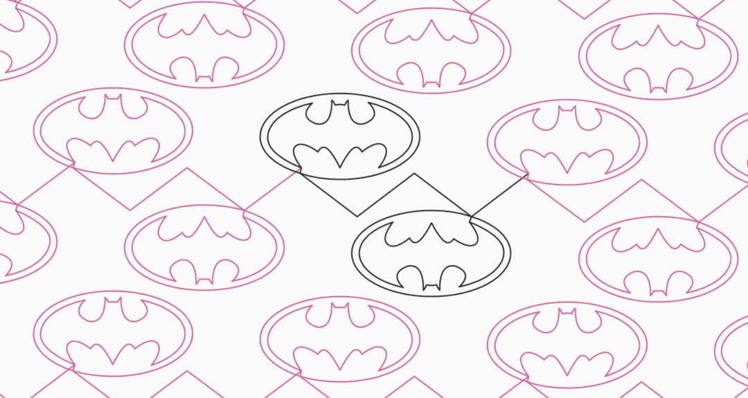 Bat Character Superhero Longarm Quilting Digital Pantograph and PDF for ...