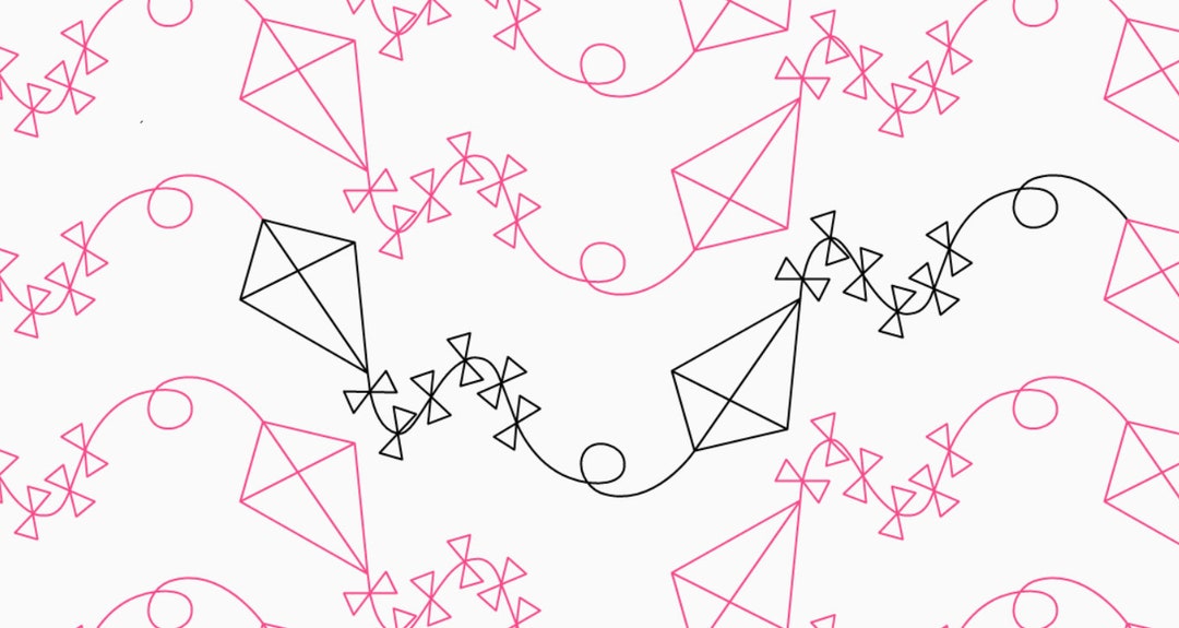 Let's Go Fly a Kite Longarm Quilting Digital Pantograph Used in E2E ...