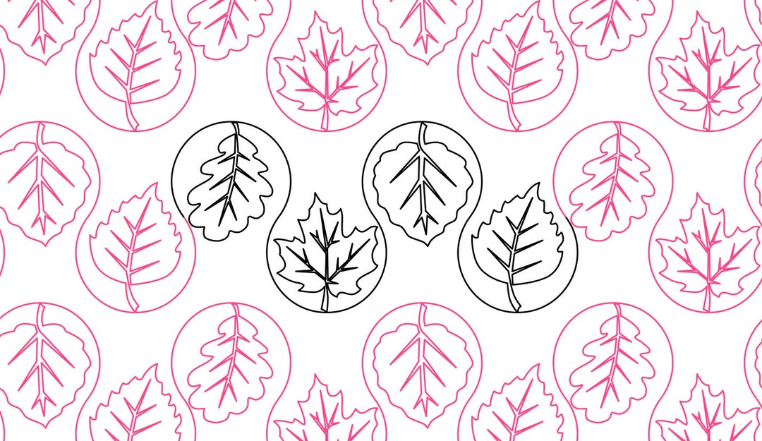 Fall Leaves Longarm Quilting Digital Pantograph Used in E2E (edge to Edge) Quilting - Etsy