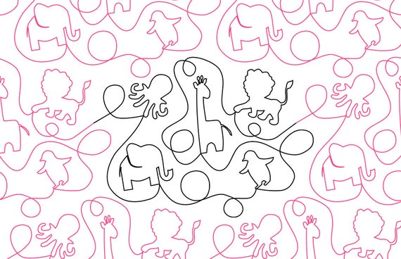 Loopy Zoo Animals Longarm Quilting Digital Pantograph Used in - Etsy