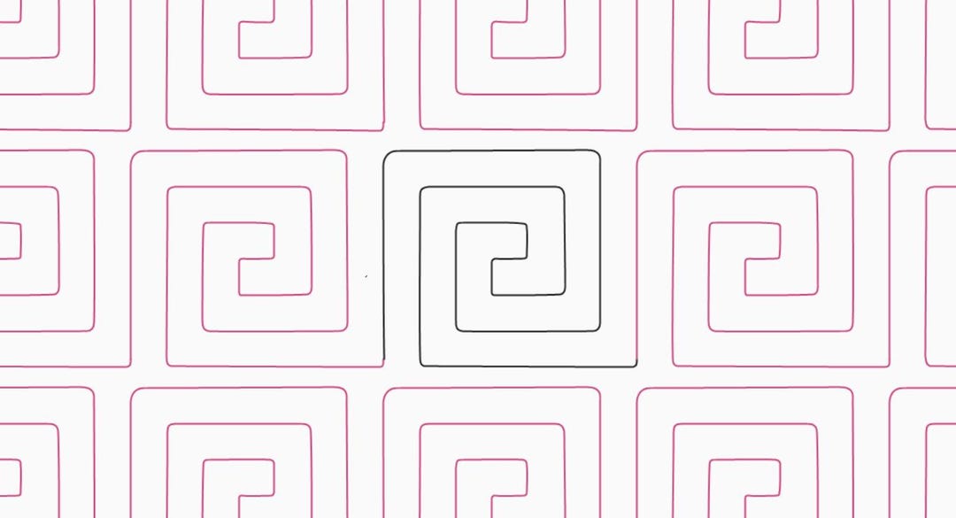 Squared Spiral Longarm Quilting Digital Pantograph Used in E2E (edge to Edge) Quilting - Etsy