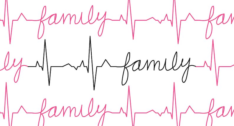 Family Heartbeat Longarm Quilting Digital Pantograph Used in E2E (edge ...