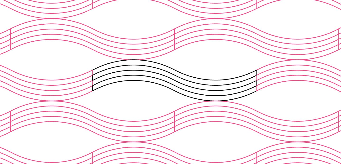 Ribbon Curves Longarm Quilting Digital Pantograph Used in E2E - Etsy